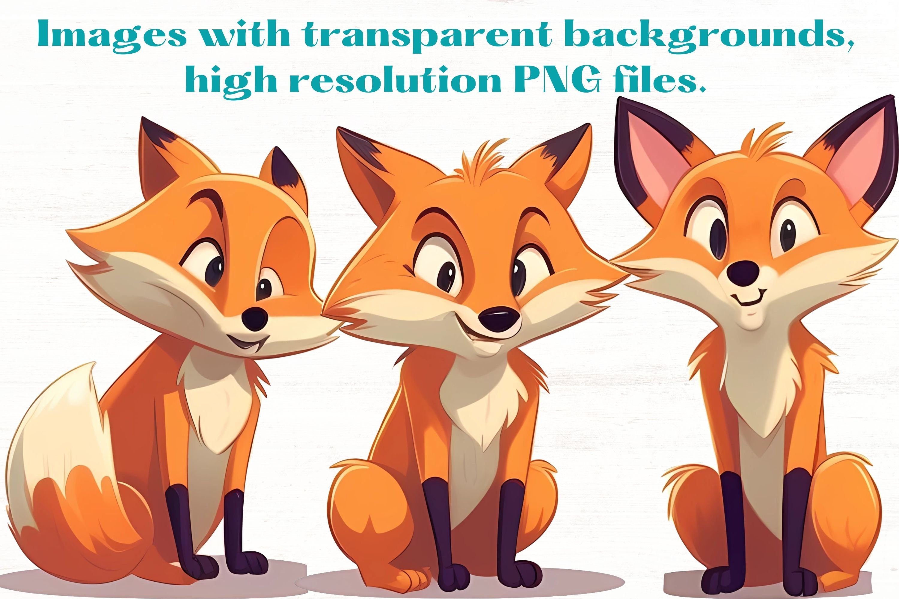 Goofy-looking FOXES Clipart Illustrations, 7 Watercolor Clip Art Images ...