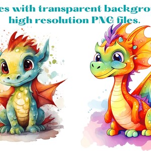 Cute Dragons Clipart, 8 Clip Art Images, Transparent Png Files, Cartoon ...