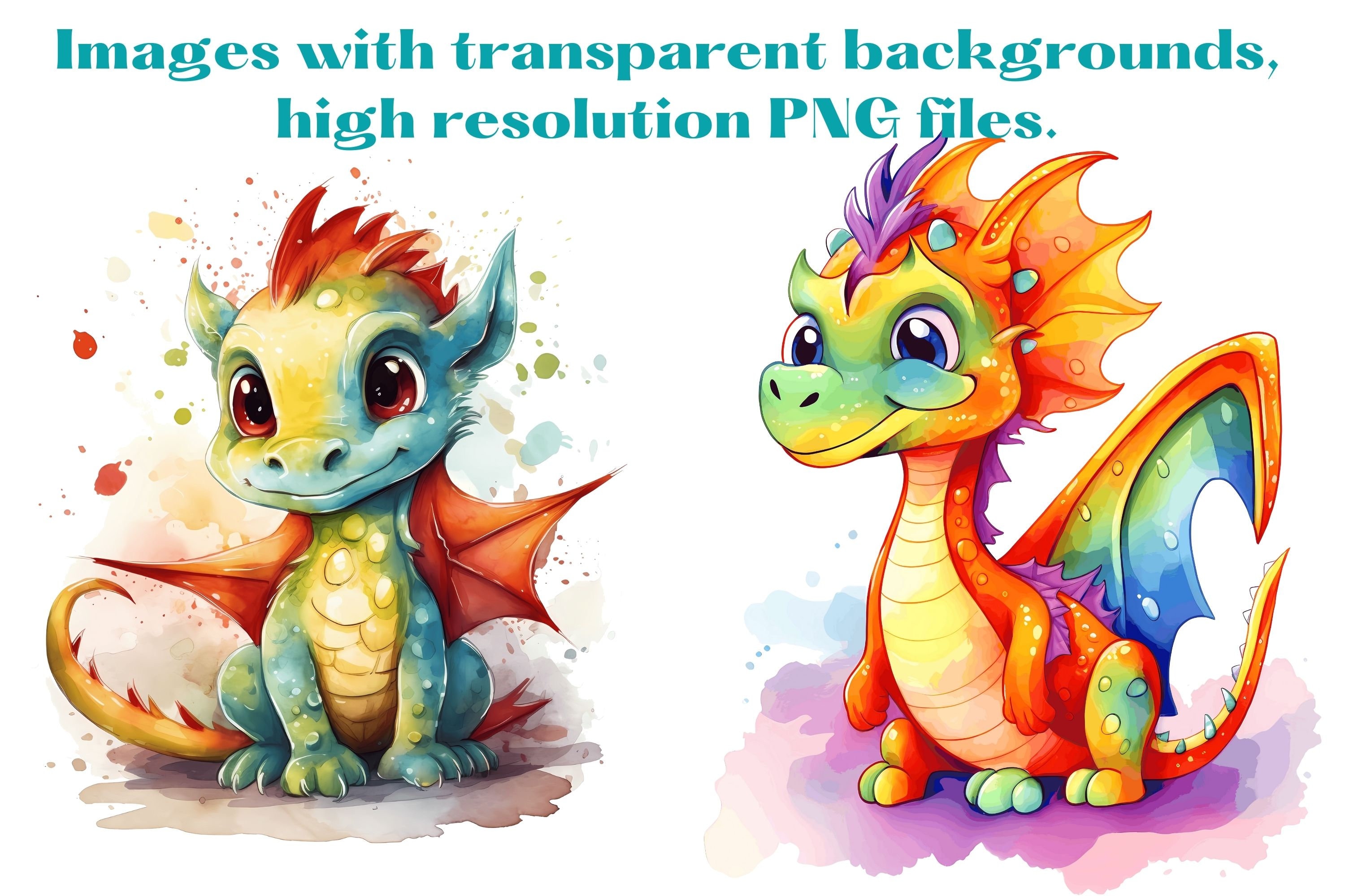 Cute Dragons Clipart, 8 Clip Art Images, Transparent Png Files, Cartoon ...