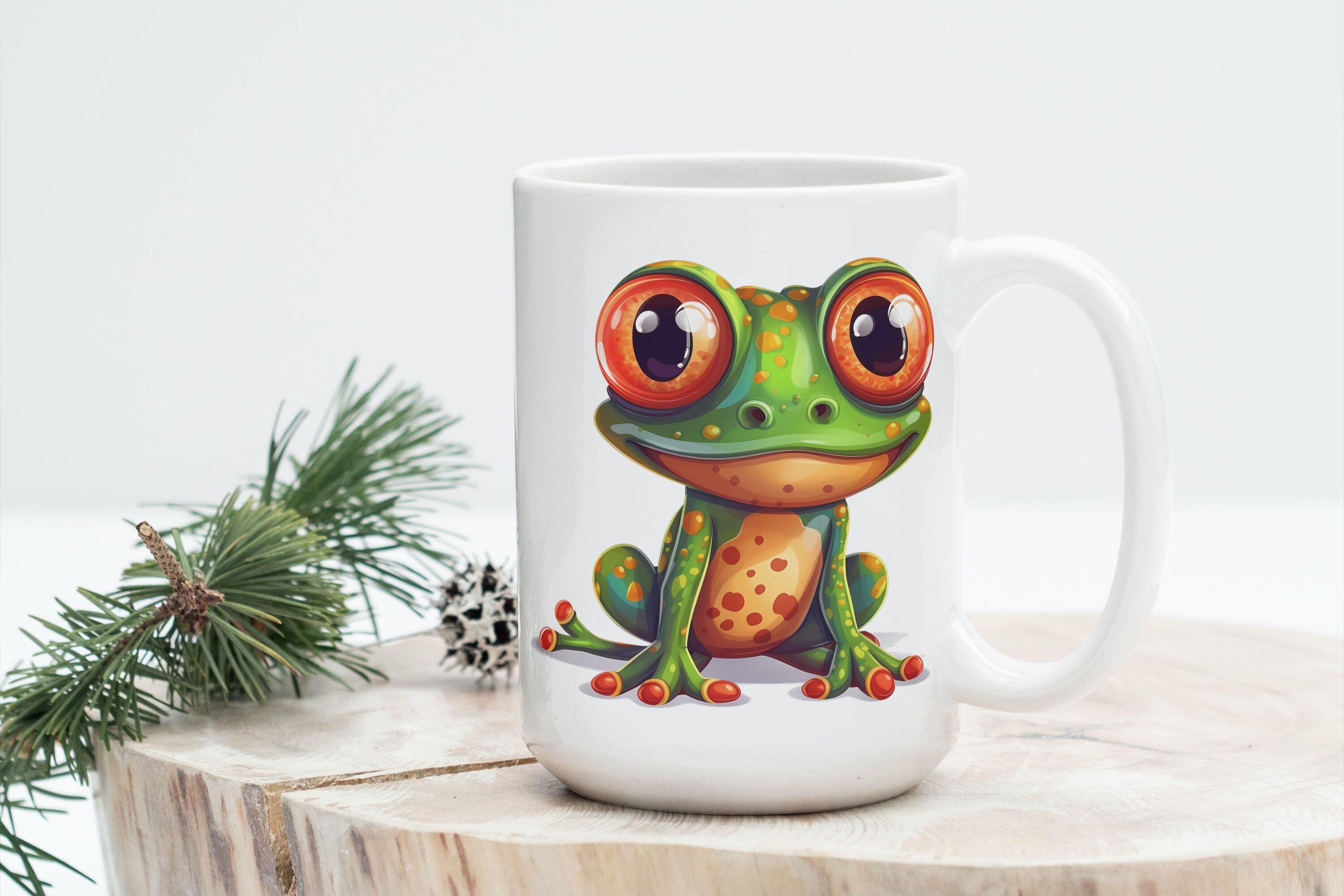 CUTE HAPPY FROGS Watercolor Clipart Set, 12 Clip Art Images ...