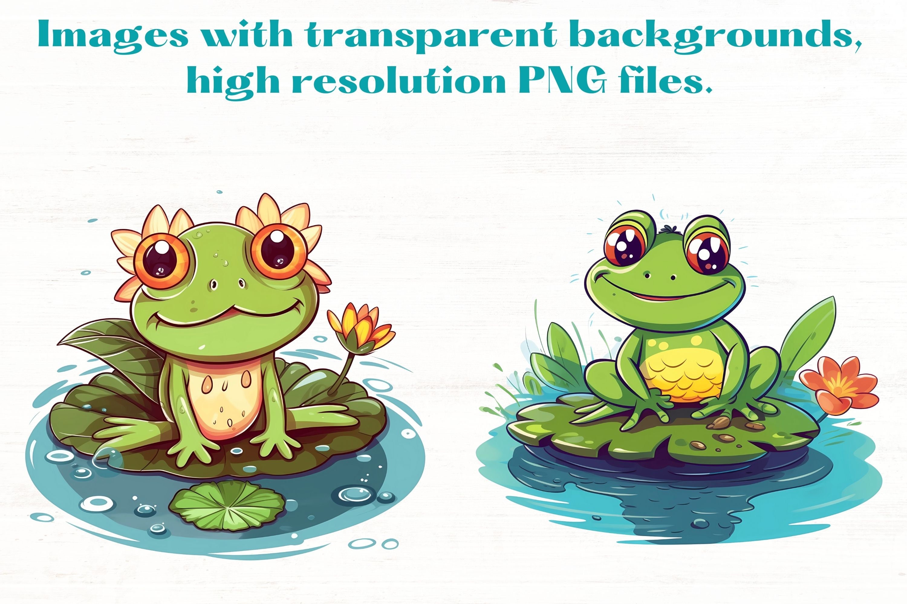 HAPPY FROGS Watercolor Clipart Set, 12 Clip Art Images, Transparent Png ...