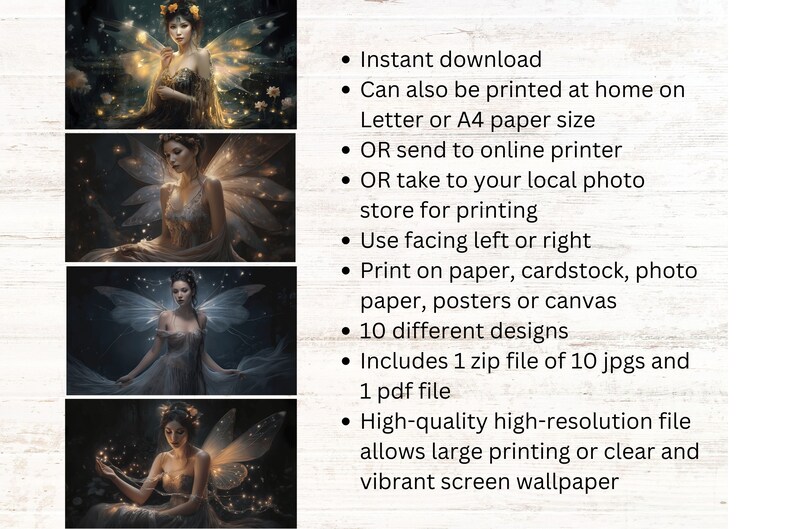 GLOWING FAIRIES Set of 10 Photorealistic Digital Wallpapers or ...