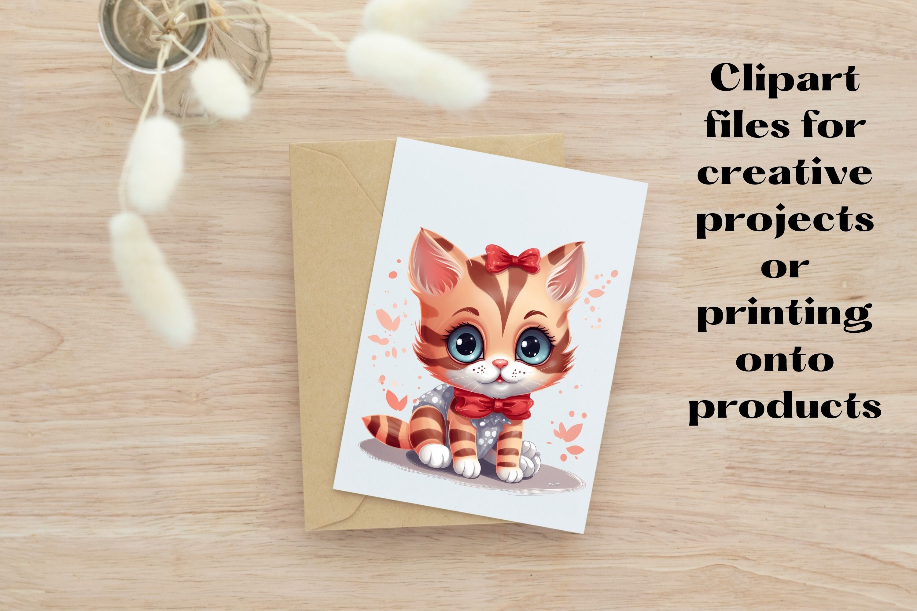 CUTE KITTENS and CATS Clipart Illustrations, 9 Clip Art Images ...