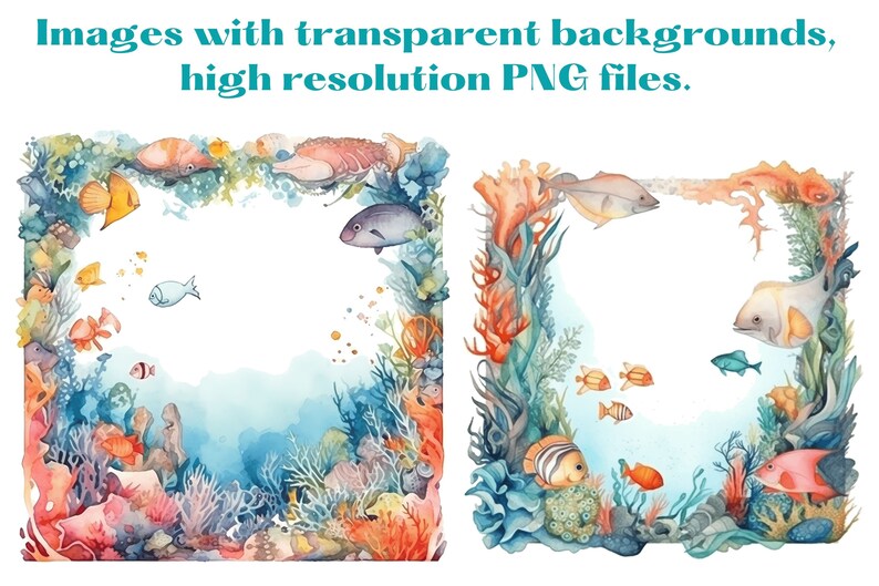 Under the Sea Ocean Frames Clipart, 11 Clip Art Images, Transparent Png ...