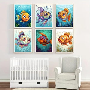 Kids Sea Life Fish Printable Posters, Nursery Pictures for Kids, Fish ...