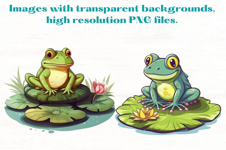 HAPPY FROGS Watercolor Clipart Set, 12 Clip Art Images, Transparent Png ...