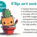 CUTE HAPPY CACTUS Cartoon Clipart Set, 12 Clip Art Images, Transparent ...
