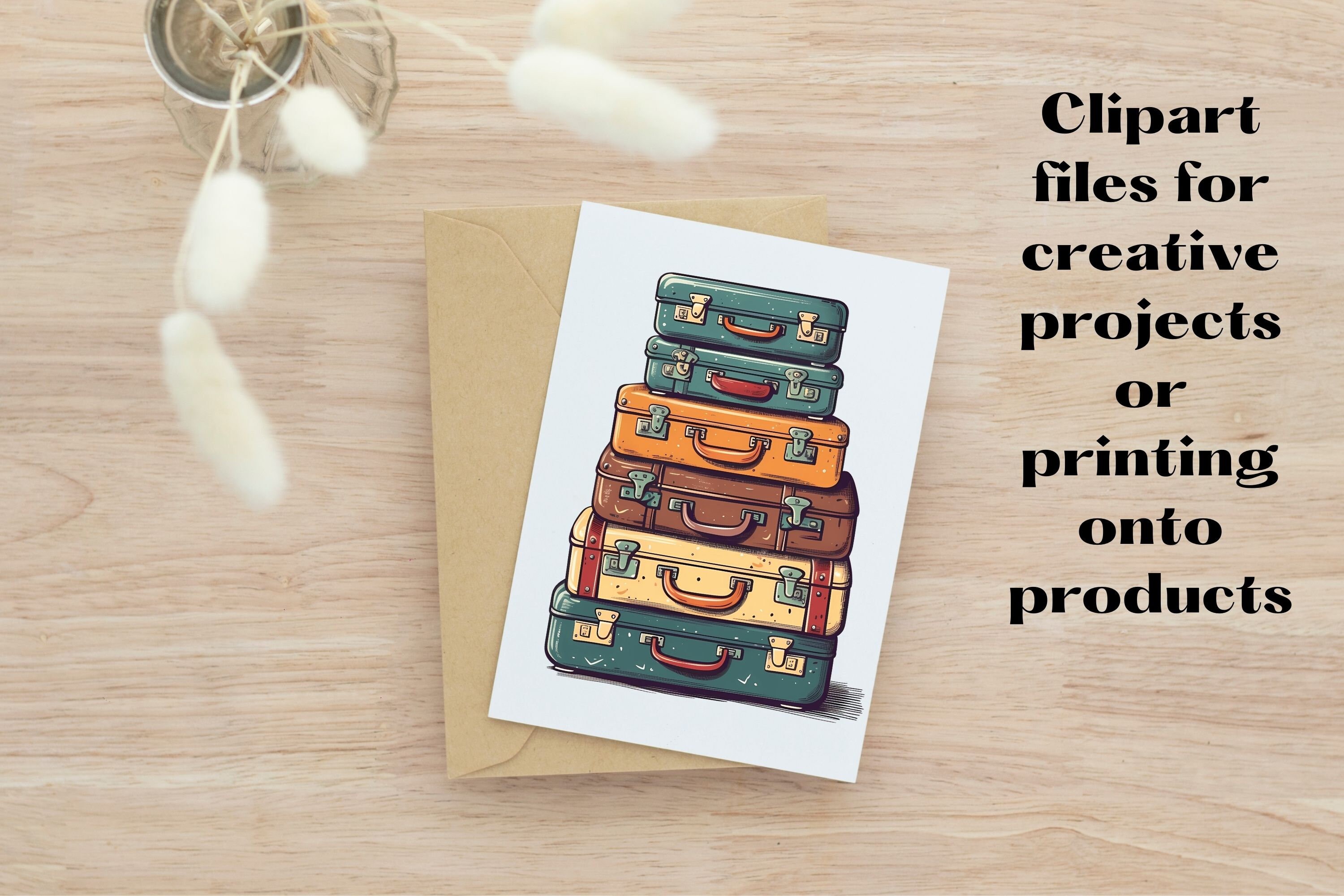 VINTAGE SUITCASES Clipart Illustrations, 11 Clip Art Images ...