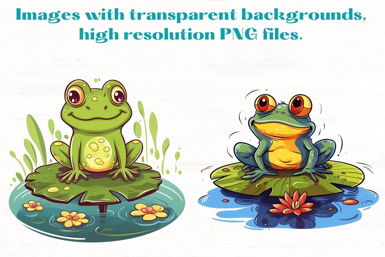 HAPPY FROGS Watercolor Clipart Set, 12 Clip Art Images, Transparent Png ...