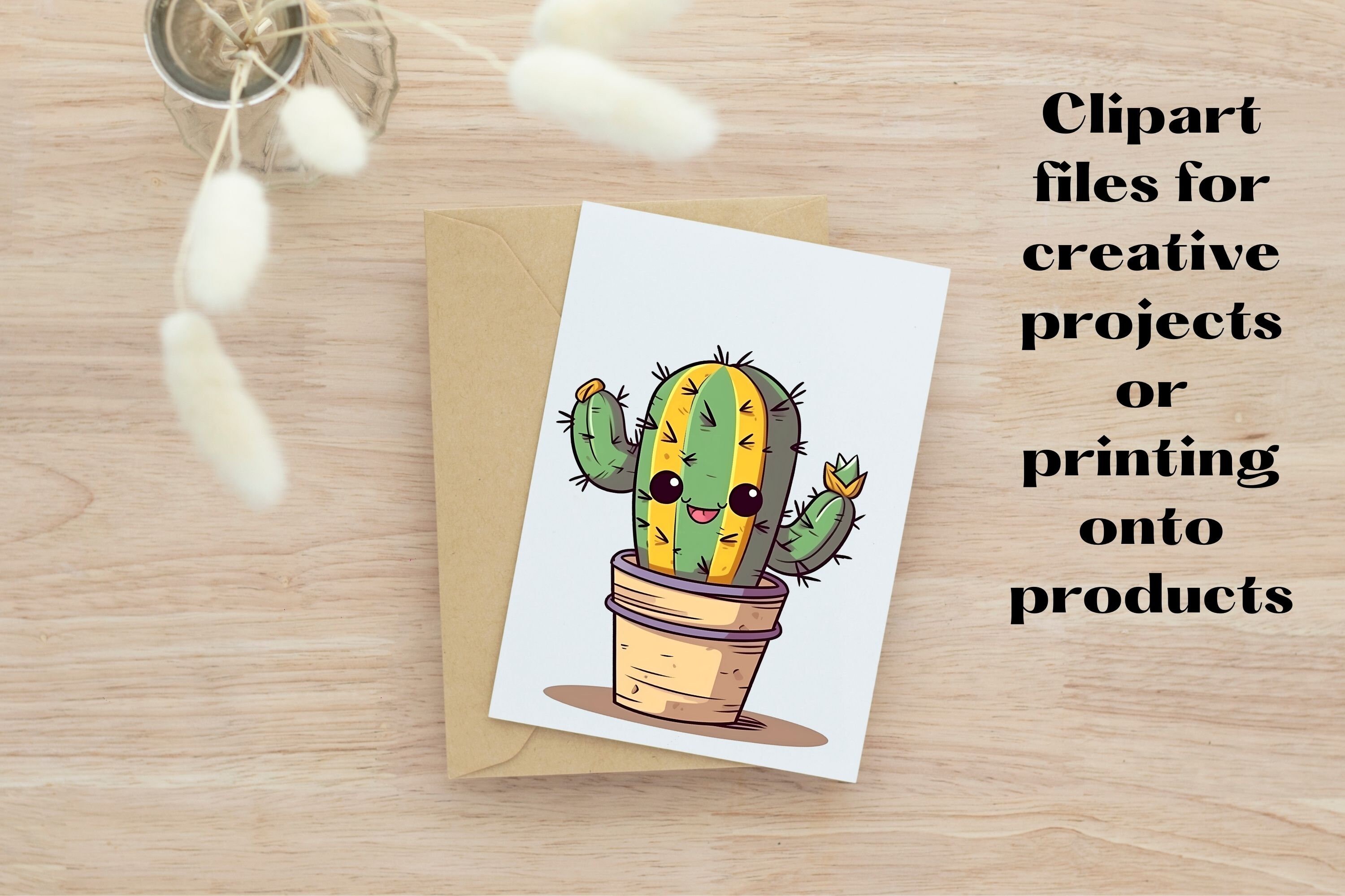 CUTE HAPPY CACTUS Cartoon Clipart Set 12 Clip Art Images - Etsy