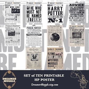 Set of Ten Remastered Printable Daily Prophet Pages, HP Posters, HP ...