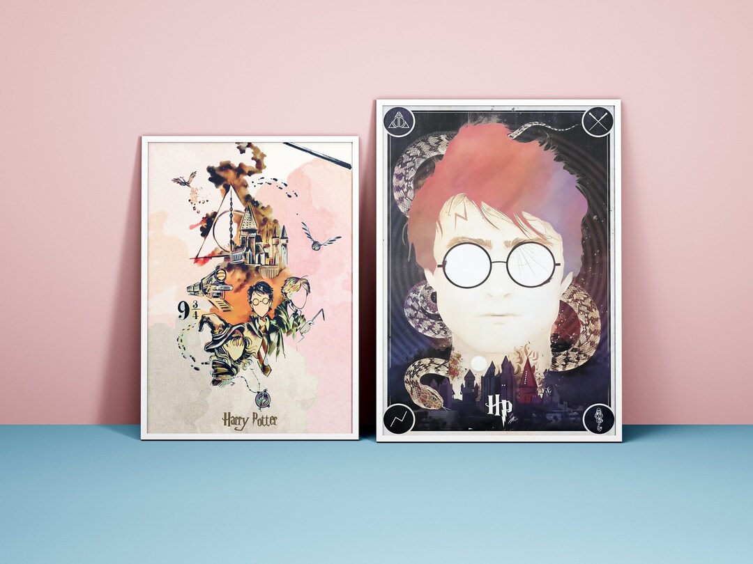 Set of 2 Printable Travel Posters, Magical Wizarding School Prints ...