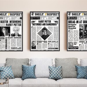 Set of 12 Remastered Printable Daily Prophet Pages, HP Posters, HP Wall ...