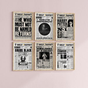 Set of 12 Remastered Printable Daily Prophet Pages, Wizard Posters ...