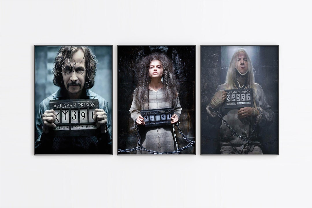 Set of 3 Azkaban Prison Poster Printable PDF, Bellatrix Lestrange ...