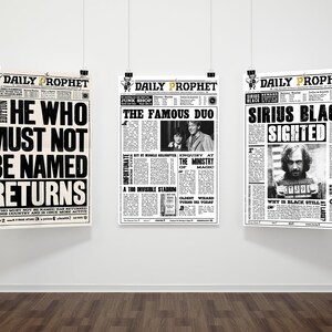 Set of 12 Remastered Printable Daily Prophet Pages, Wizard Posters ...
