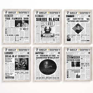 Set of 12 Remastered Printable Daily Prophet Pages, HP Posters, HP Wall ...