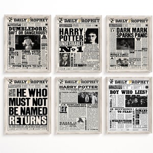 Set of 12 Remastered Printable Daily Prophet Pages, Wizard Posters ...