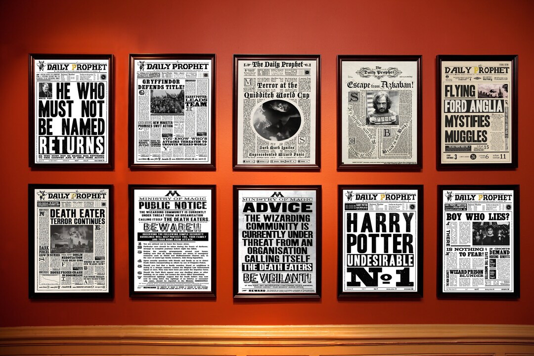 Set of Ten Remastered Printable Daily Prophet Pages, HP Posters, HP ...
