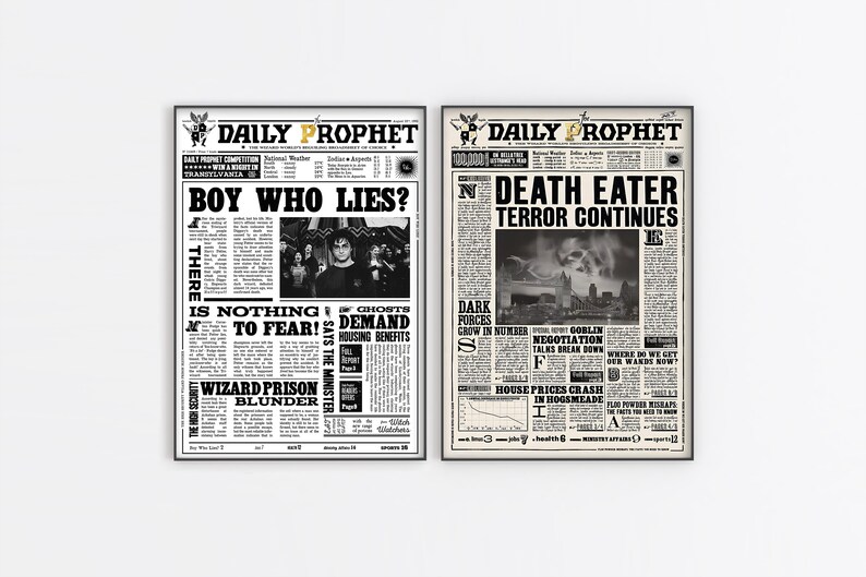 Set of Ten Remastered Printable Daily Prophet Pages HP - Etsy