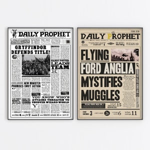Set of Ten Remastered Printable Daily Prophet Pages, HP Posters, HP ...