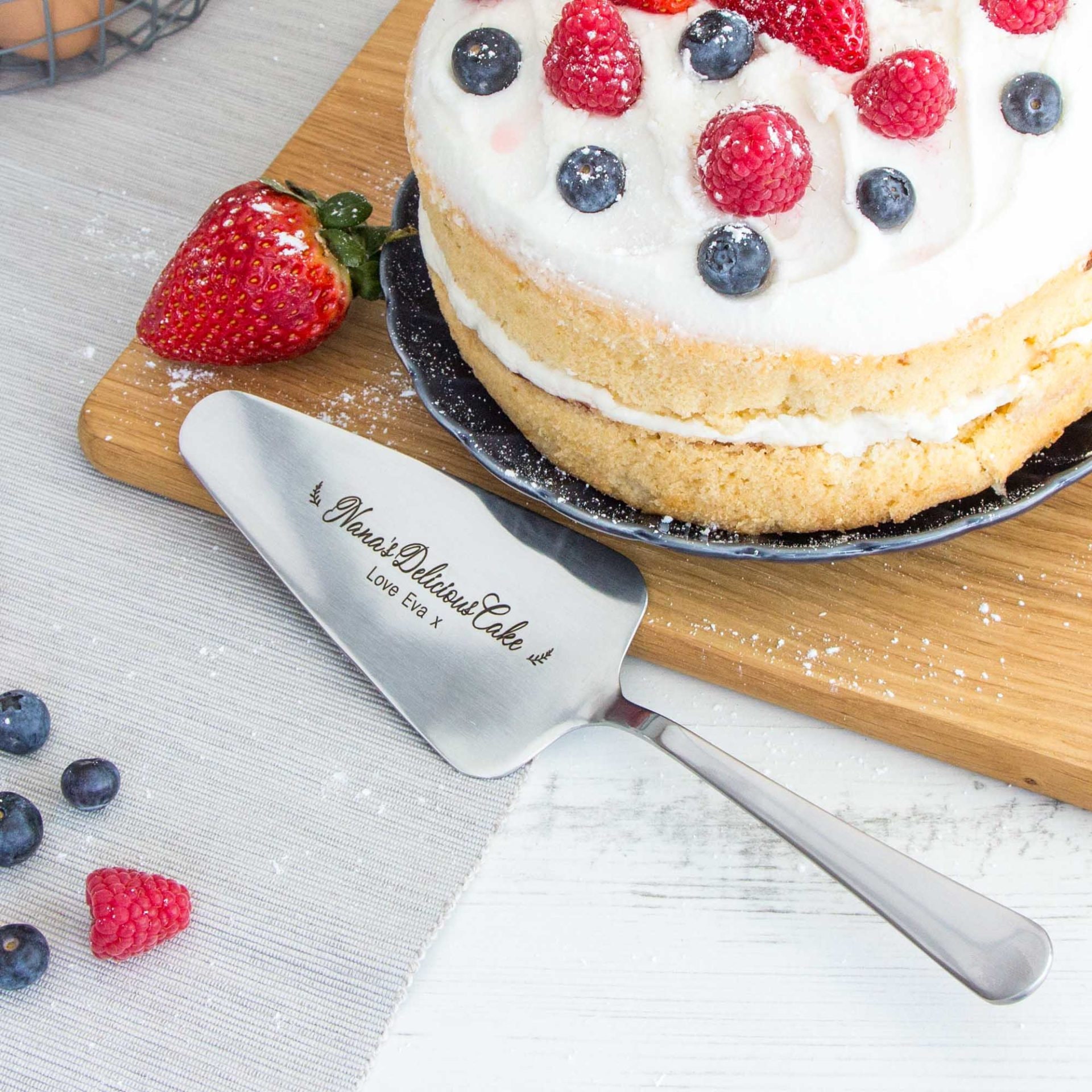 Personalised Engraved Cake Server, Slicer Set Wedding Birthday ...
