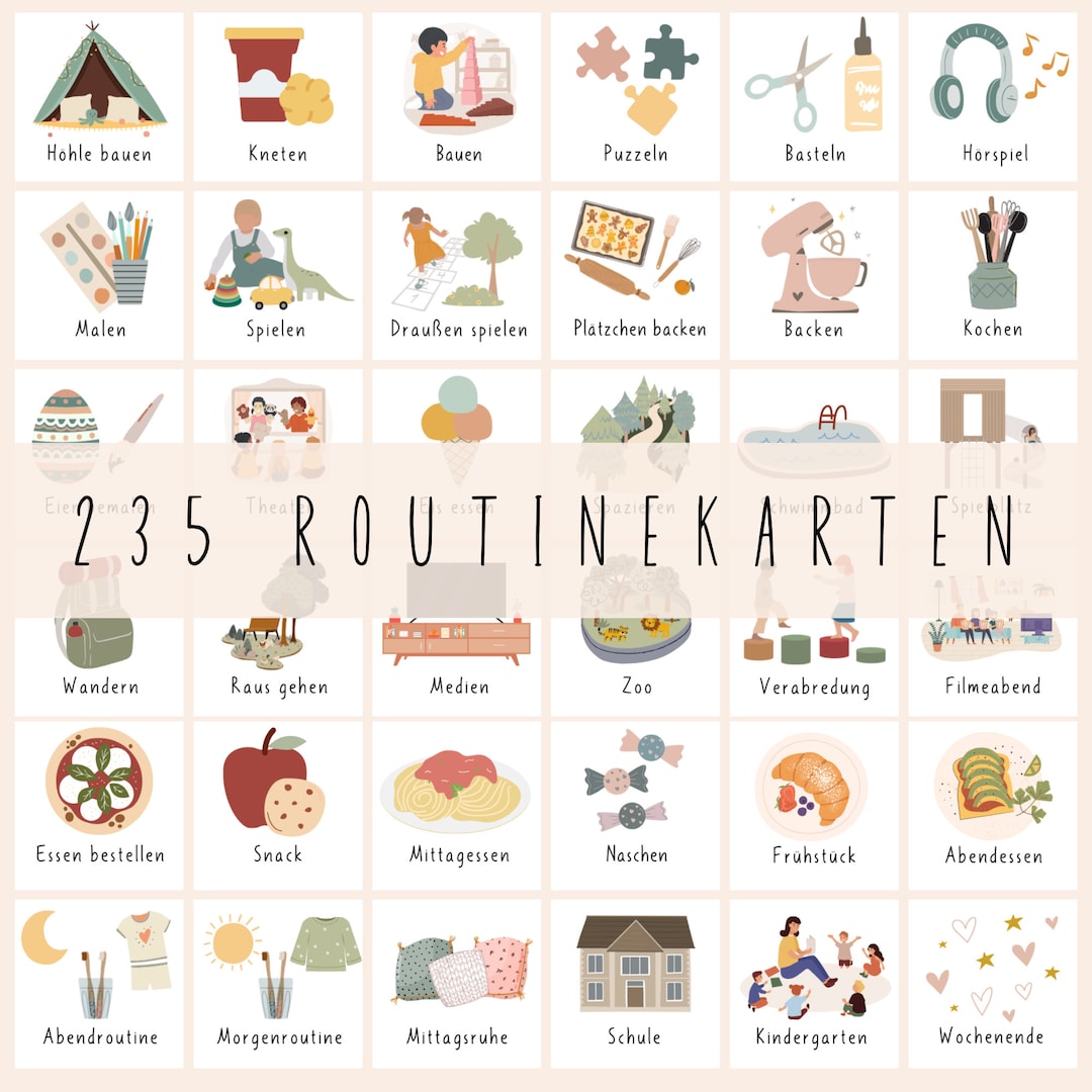 235 Routine Cards to Print/ Daily Routine Cards for Children/ Weekly ...