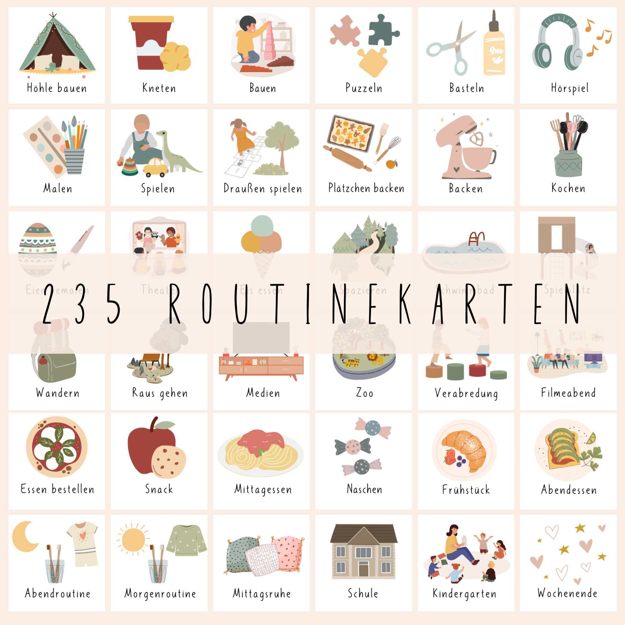 235 fiches de routine à imprimer/carte de routine quotidienne pour ...