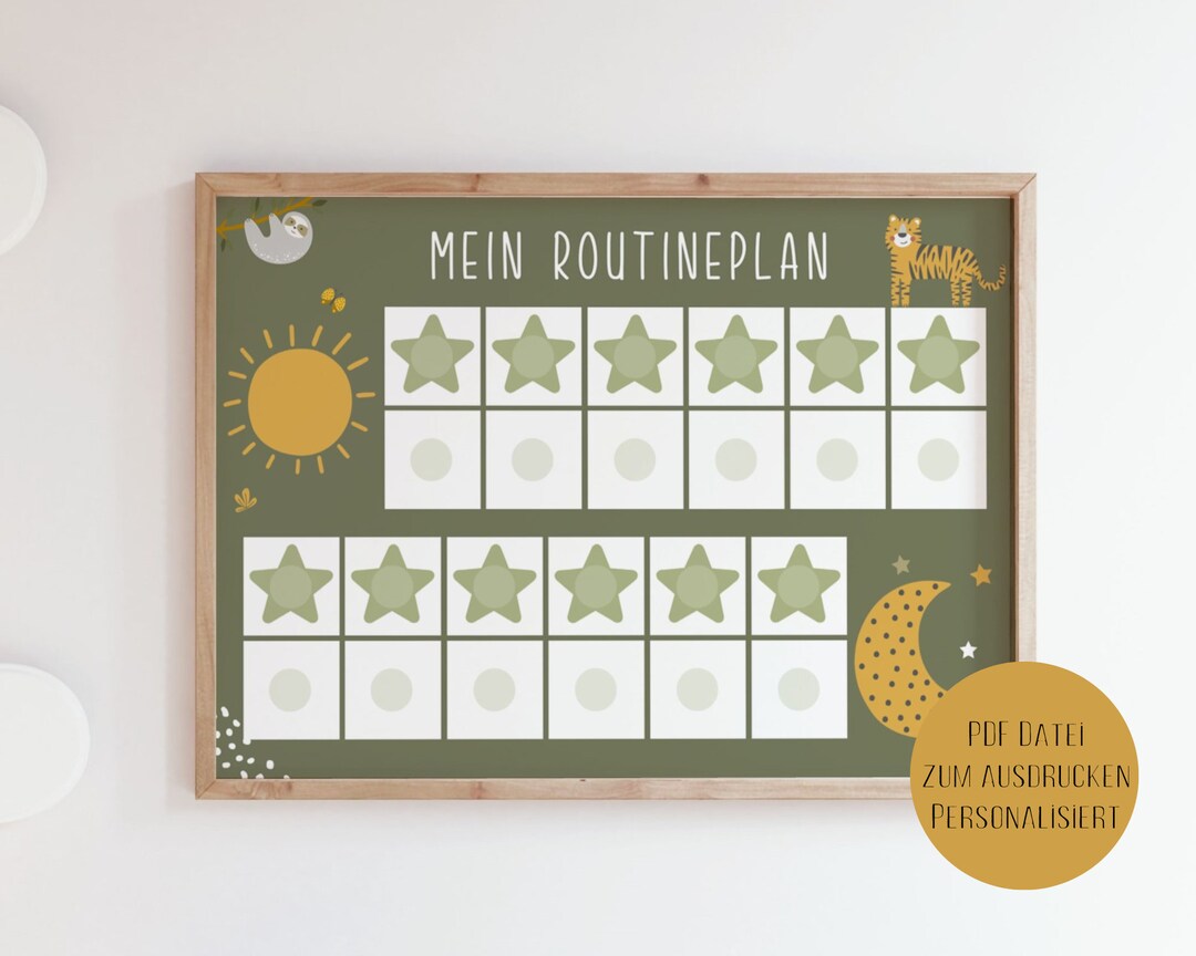 Evening Routine/morning Routine for Children/routine Plan/jungle ...