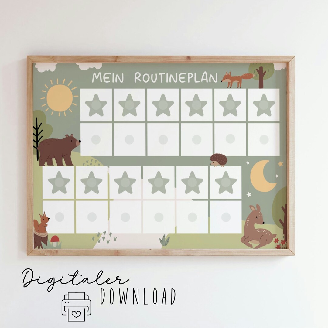 Evening Routine/morning Routine for Children/routine Plan/forest ...