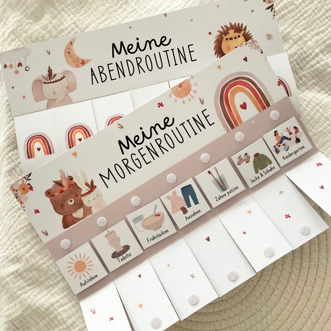 Morgen & Abendroutine für Kinder Boho/ Routineplan mit Sternchen ...