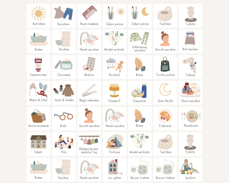 Abendroutine/Morgenroutine für Kinder/ Routineplan/ Waldtiere/ Routinen ...