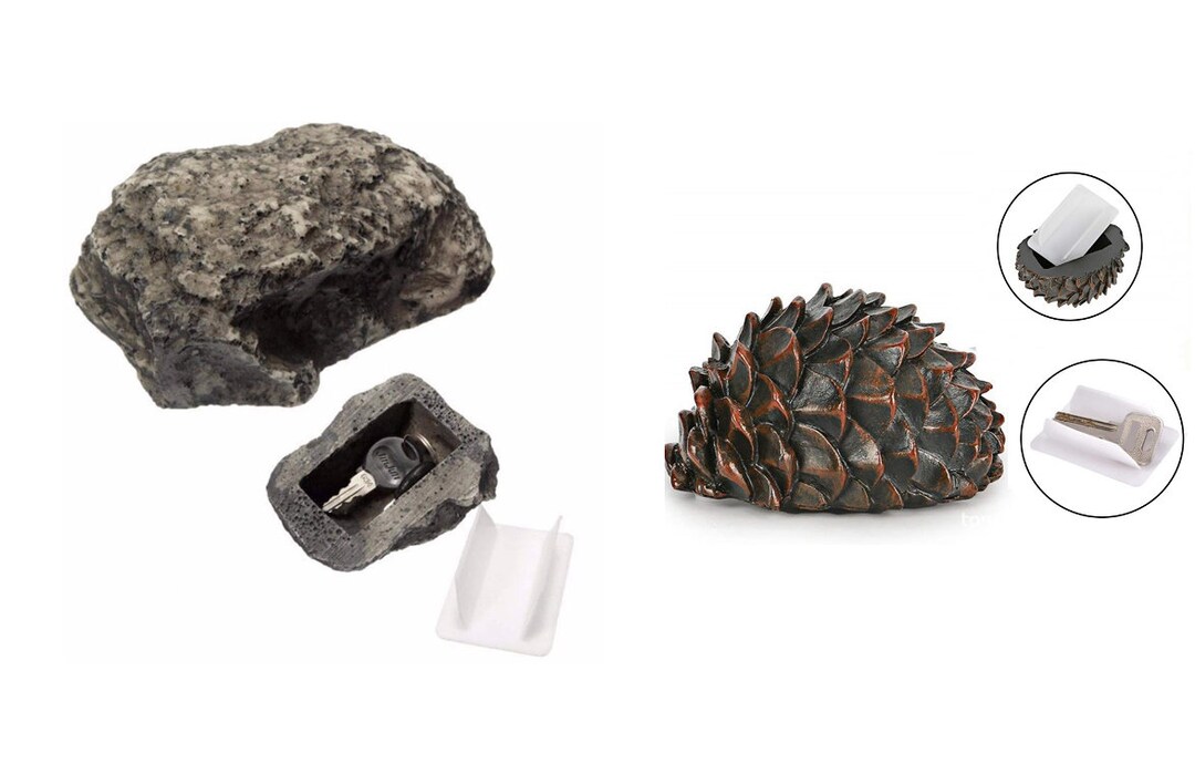 Hideaway Key Rock Hideaway Key Pinecone Outdoor Garden Key Safe Box ...