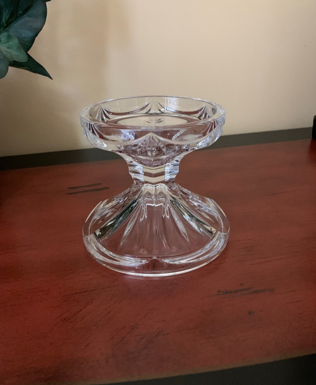 Vintage 24% Lead Crystal Candle Holder Czech Republic Bohemia Art Glass ...