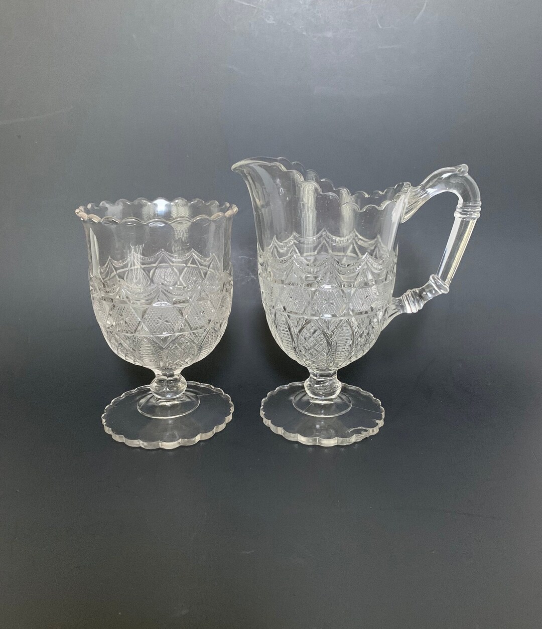 Antique EAPG 1880 Creamer and Spooner - Bryce, Walker and Co. No. 80 ...