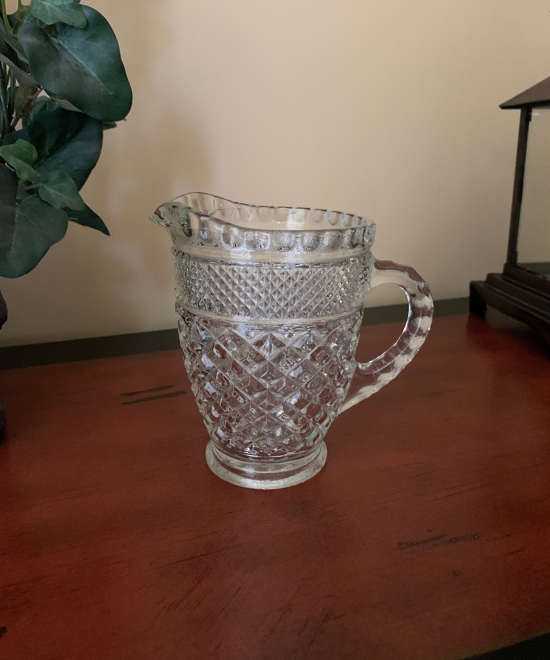 Anchor Hocking Wexford Pattern Pint Pitcher, Small Clear Glass 16 Oz ...