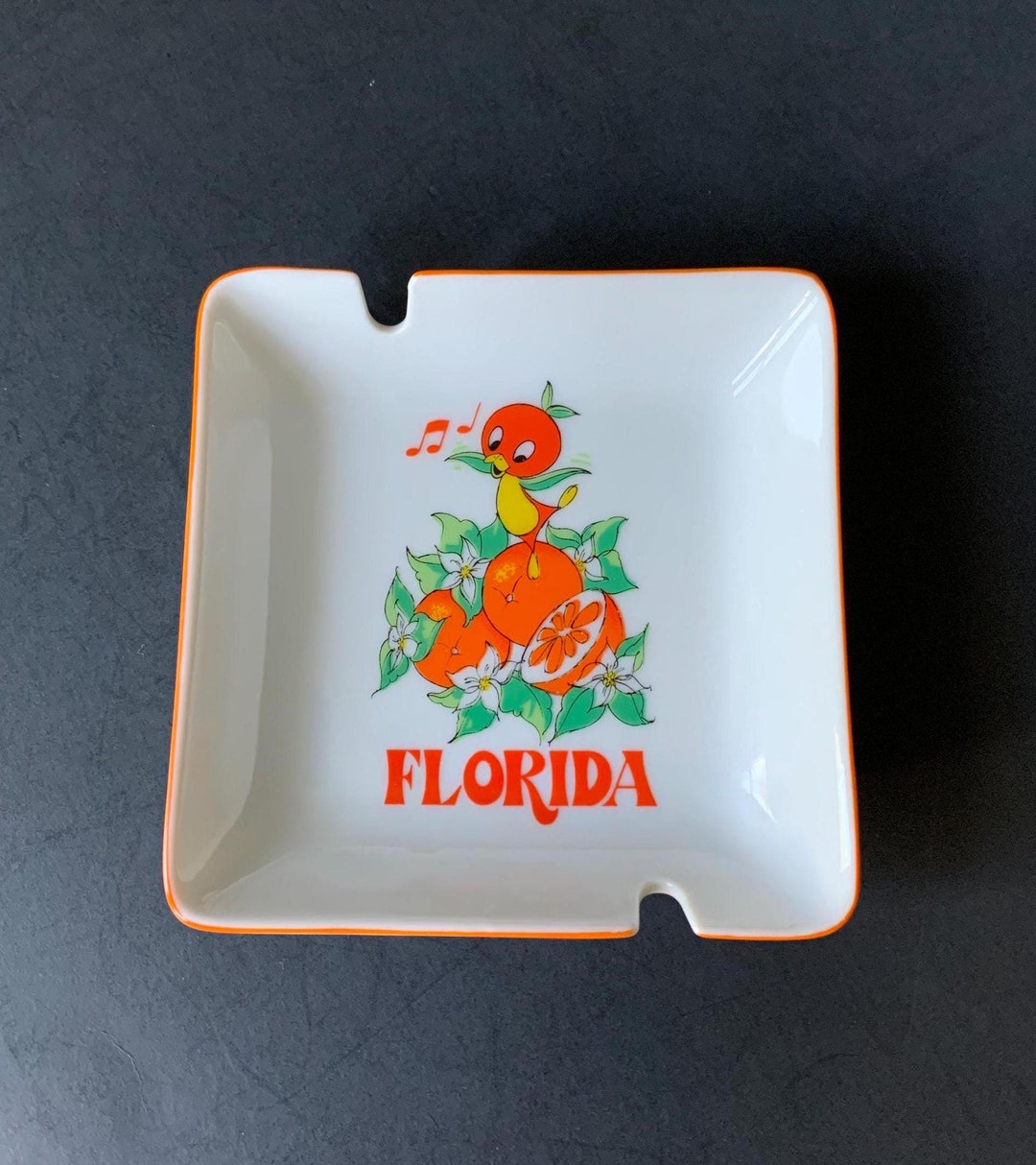 Vintage Walt Disney Orange Bird Square Ashtray, Made in Japan, 1970s, 4 ...