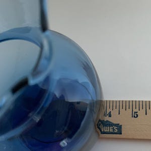 Vintage Pilgrim Art Glass Vase: Hand Blown Cobalt Blue, Scalloped Rim ...