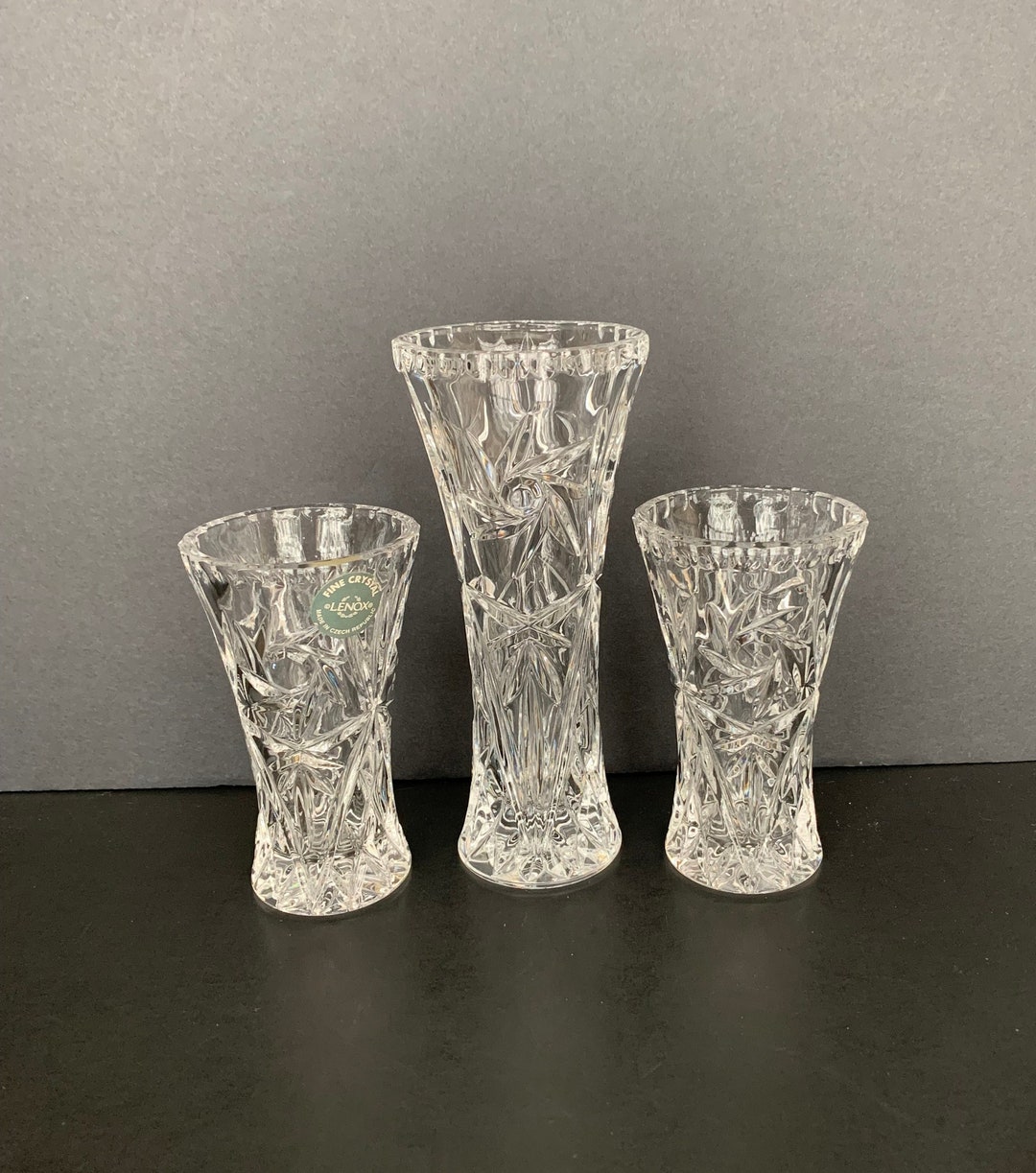 Vintage Lenox Star Lead Crystal Bud Vases, Made in Czech Republic One 6 and Two 4 Vases - Etsy