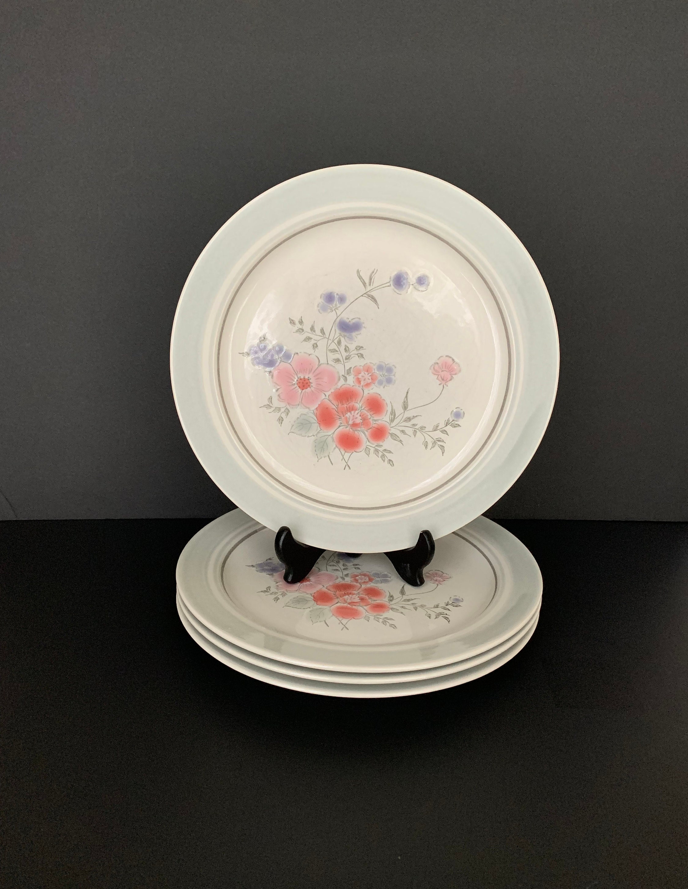 1986 Newcor Dinner Plates 'judy' No. 306, 10.75 Set of Four 4, Vintage ...