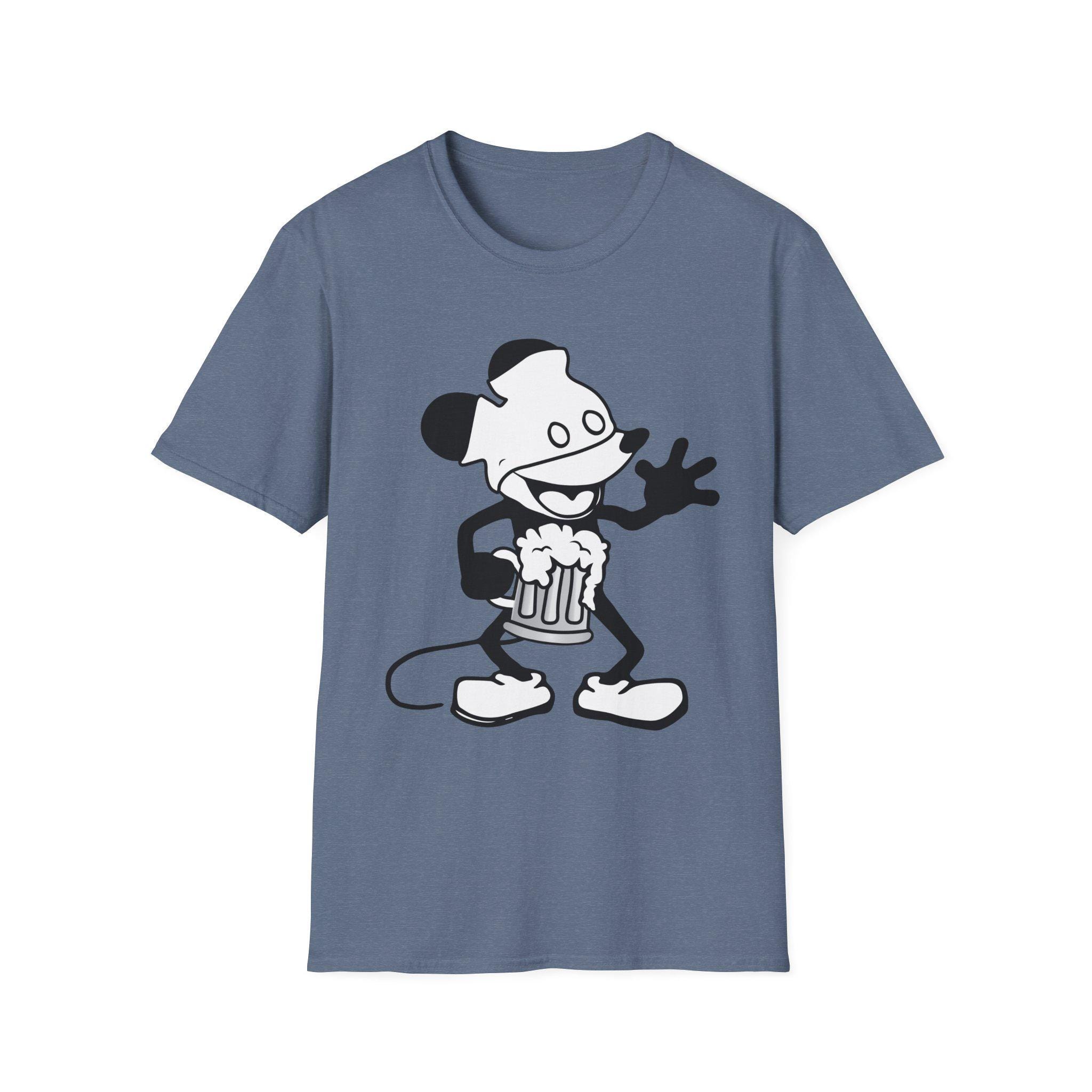 Mickey Drinking Around the World, USA, Unisex Softstyle Tee - Etsy