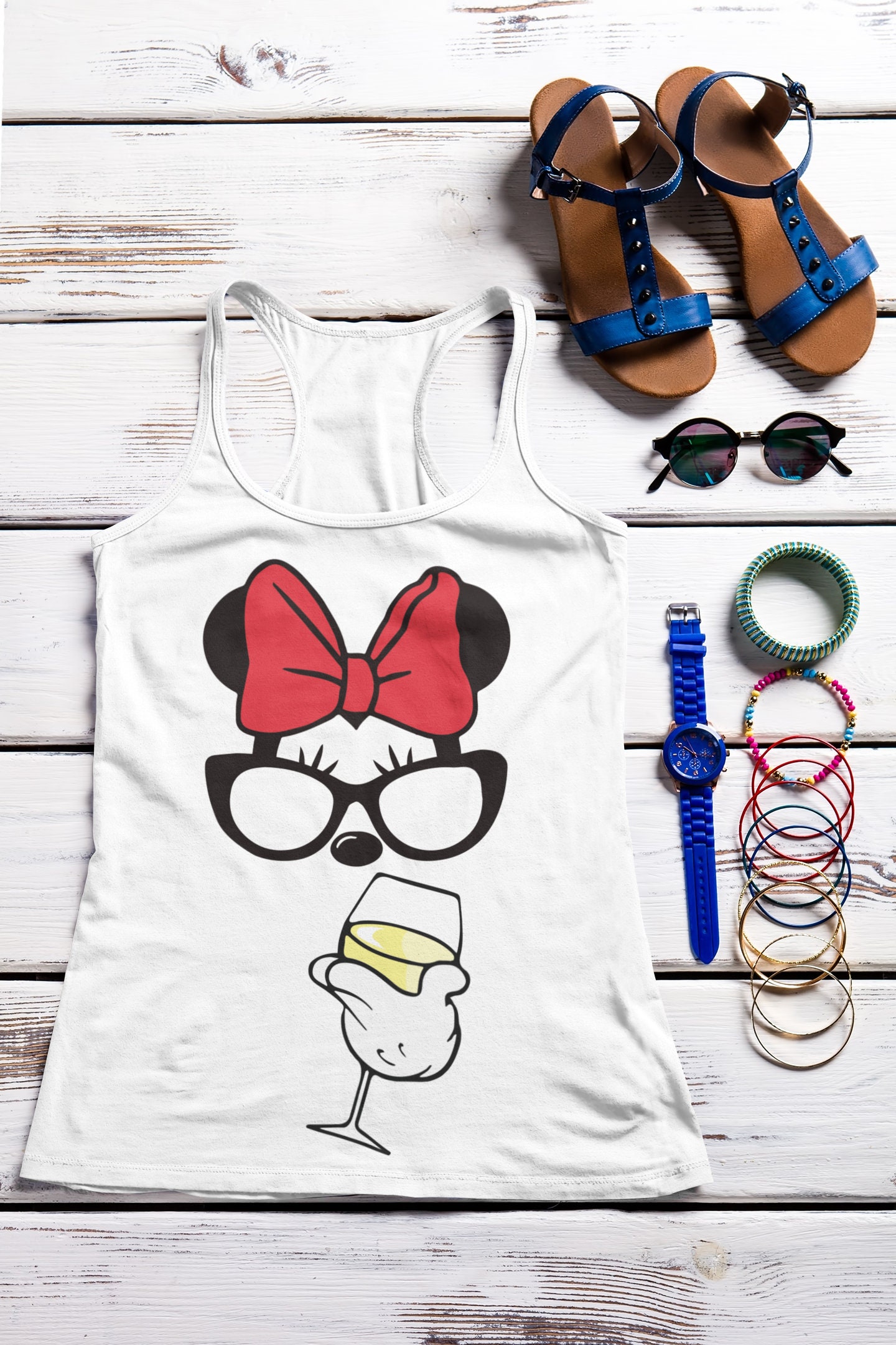 Minnie Mouse Drinking Around the World Women's Ideal Racerback Tank - Etsy