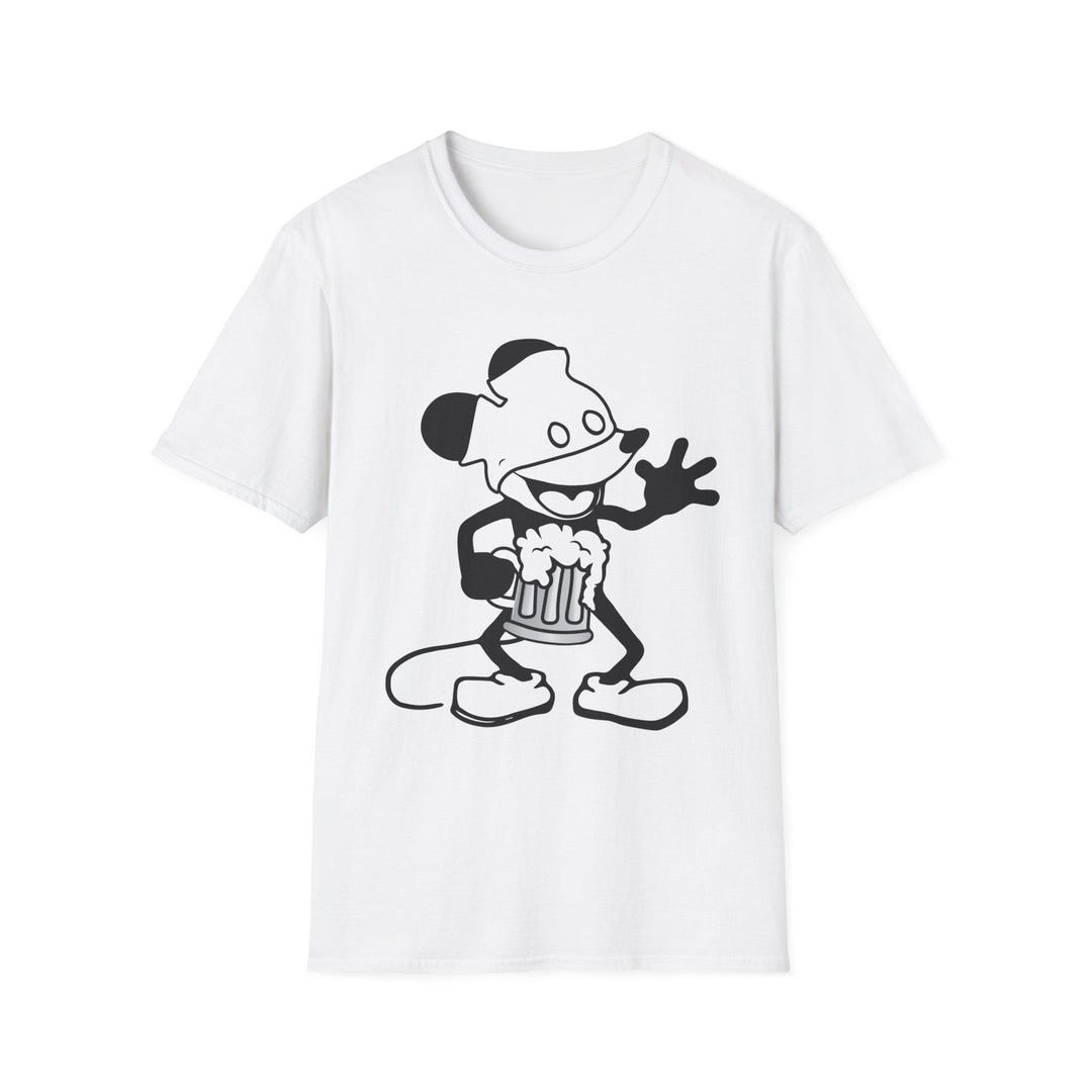 Mickey Drinking Around the World, USA, Unisex Softstyle Tee - Etsy