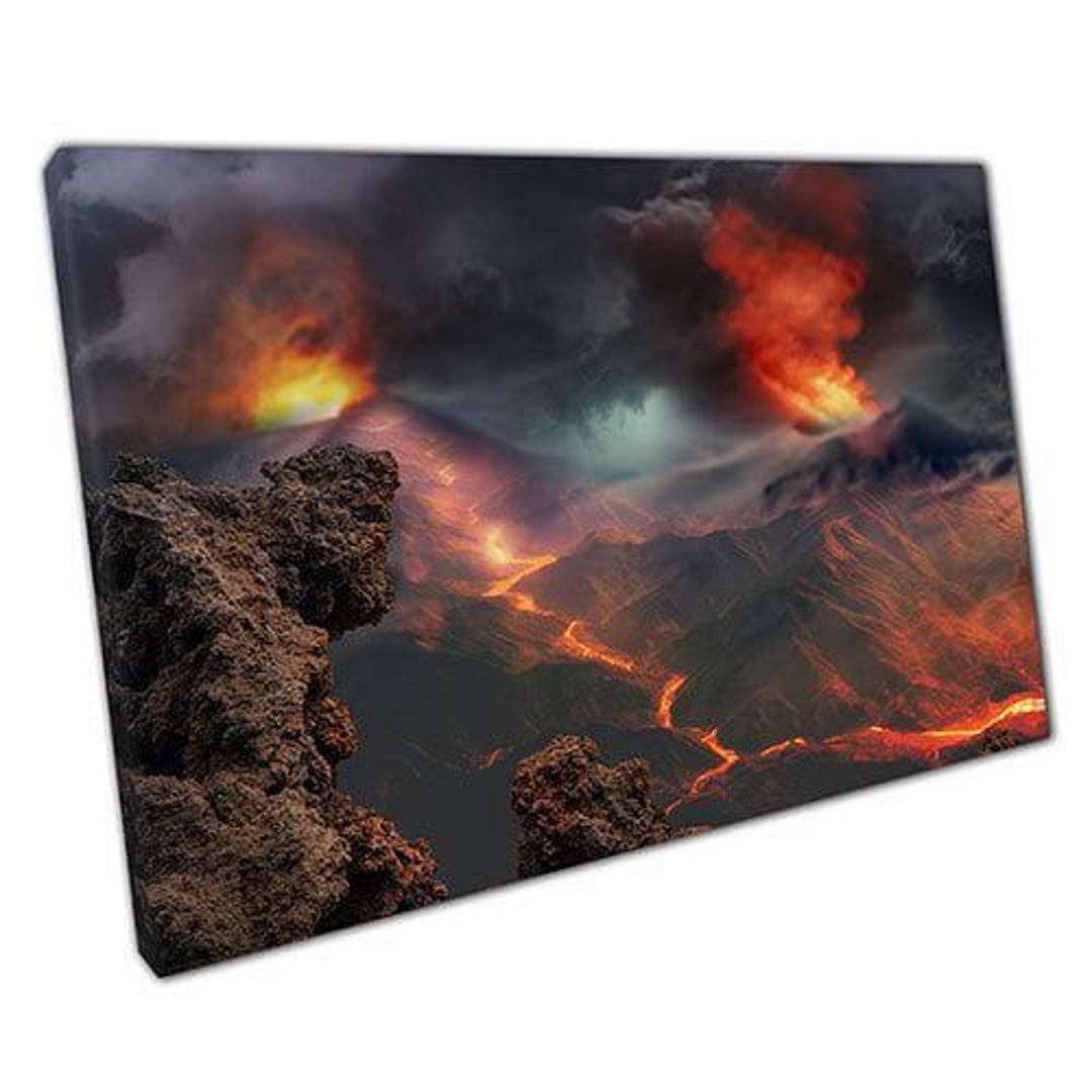 Volcanic Eruption Canvas: Striking Ready-to-hang Wall Art for Home ...
