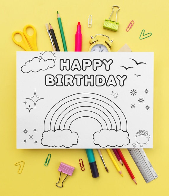 Printable Rainbow Birthday Card Rainbow Birthday Card, 1029087 | The