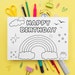 RAINBOW Coloring Birthday Card - *PDF & PNG*- Printable - Digital ...