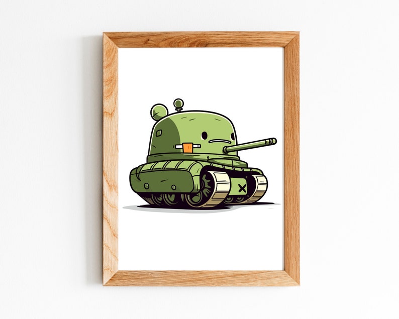 Cute Tank Art Print Cute Digital Art Poster Illustration - Etsy