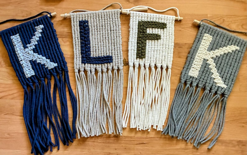 Macrame Letter Door Sign - Etsy