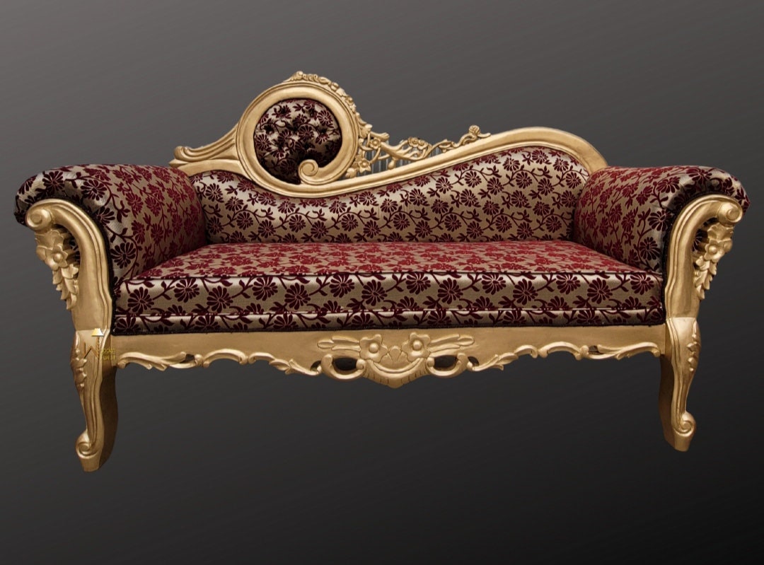 French Style Pune Settee Sofa/ Victorian Style Chaise Lounge/ Antique ...