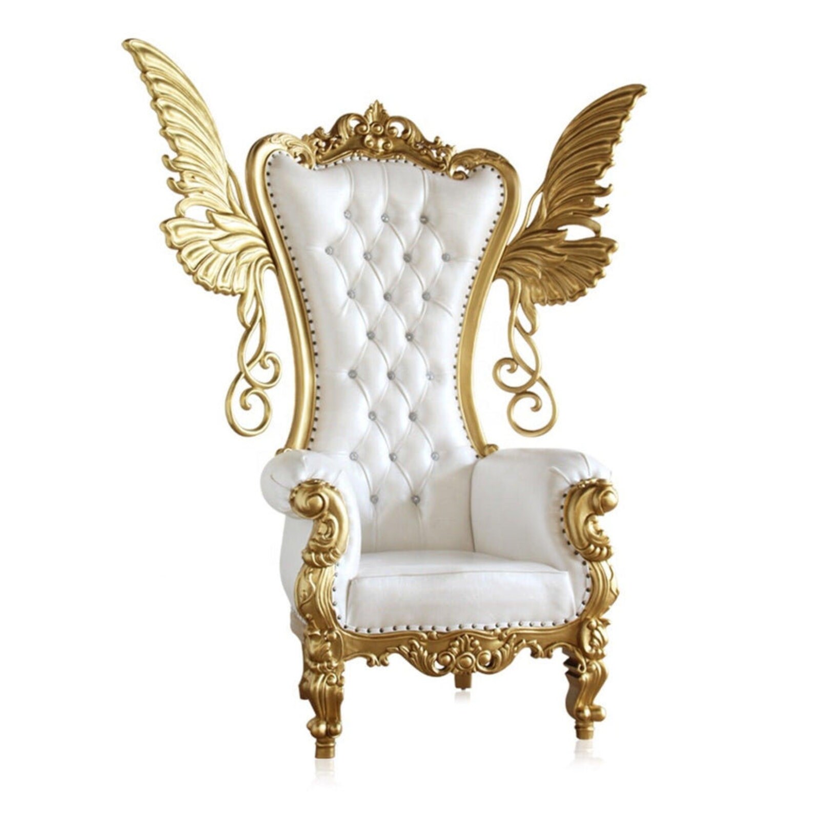 Luxurious High Back Throne Chair With Special Wings, Wing Chair, Crown ...